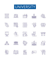College line icons signs set design collection Vector Image