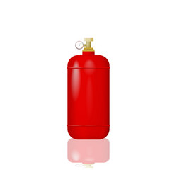 Red gas cylinder or tank for storage flat Vector Image