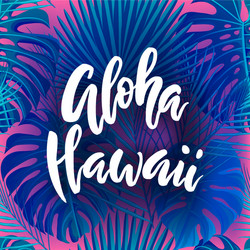 Aloha brush lettering Royalty Free Vector Image