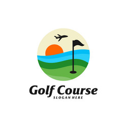 Golf course logo design template Royalty Free Vector Image