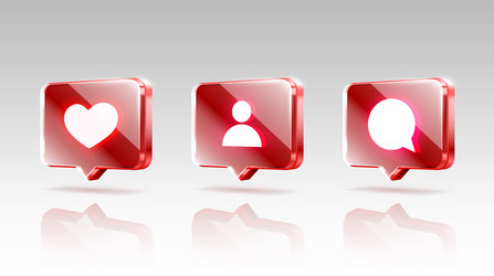 Social network marketing like and heart icon Vector Image
