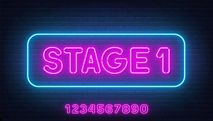 Level 1 neon sign on brick wall background Vector Image