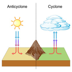 Cyclone and anticyclone meteorology weather Vector Image