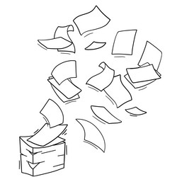 Flying paper blank sheet thrown object Royalty Free Vector