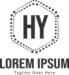 Initial hy logo template with modern frame Vector Image