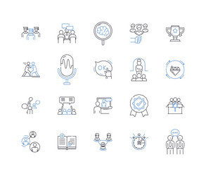 Leadership guidance line icons collection Vector Image