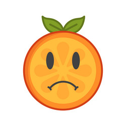 Emoji - sad orange feeling like crying isolated Vector Image