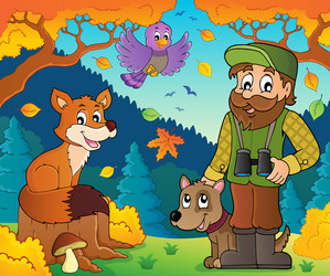 Forester theme image 1 Royalty Free Vector Image