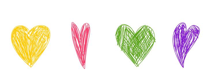 Pink heart sketch pencil drawing romantic pen Vector Image