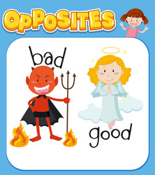 Opposite english words with bad and good Vector Image