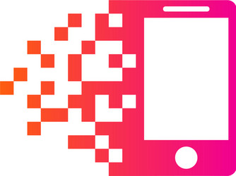 Pixel mobile logo icon design Royalty Free Vector Image