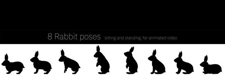 Rabbit movements for animation standing up Vector Image