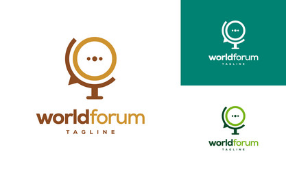 World forum logo designs concept talk logo Vector Image
