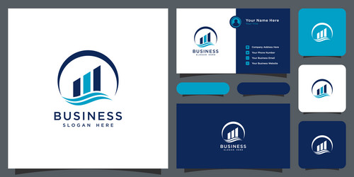 Business finance chart check list logo Royalty Free Vector