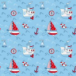 Nautical sea seamless pattern Royalty Free Vector Image