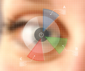 Eye test vision chart blurred effect Royalty Free Vector