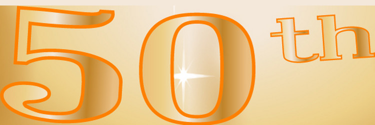 50th golden ribbon Royalty Free Vector Image - VectorStock