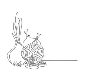 Continuous one line drawing of fresh organic Vector Image