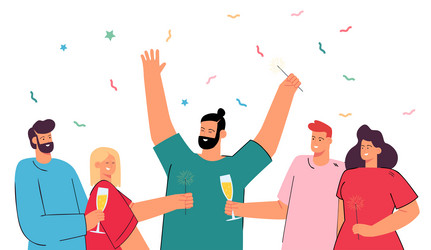 Group of happy office workers standing Royalty Free Vector
