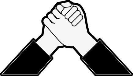 Multiracial hands holding symbol Royalty Free Vector Image