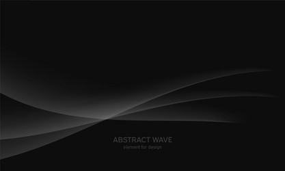 Abstract black background with smooth gray line Vector Image