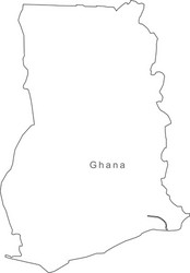 Ghana editable outline map Royalty Free Vector Image