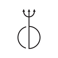 Circle trident icon logo Royalty Free Vector Image