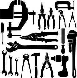 Toolbox with tools design elements Royalty Free Vector Image
