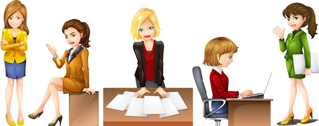 Cartoon employee team office workers group happy Vector Image