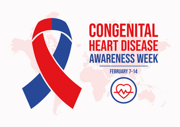 Congenital heart defect awareness week poster Vector Image