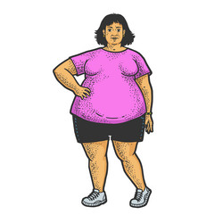Fat woman sketch Royalty Free Vector Image - VectorStock
