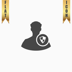 Shield icon with an avatar Royalty Free Vector Image
