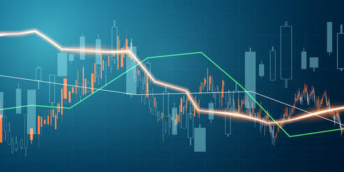 Stock market economic graph with diagrams Vector Image