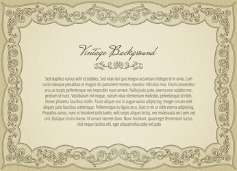 Vintage retro frame certificate template Vector Image