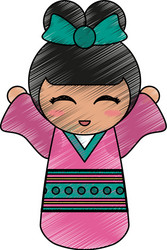 Geisha cartoon avatar Royalty Free Vector Image