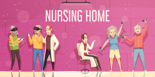 Nursing home flat background Royalty Free Vector Image