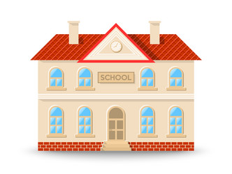 School flat building icon Royalty Free Vector Image