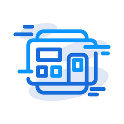 Absent machine technology icon with green outline Vector Image