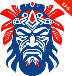 Sad tribal mask indigenous pacific islander mask Vector Image