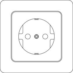 Electric socket black outline drawing Royalty Free Vector