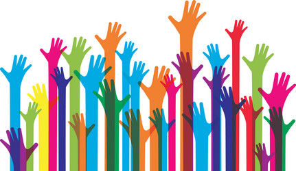 Hands up background Royalty Free Vector Image - VectorStock