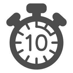 Stopwatch with buttons 10 seconds timer Royalty Free Vector