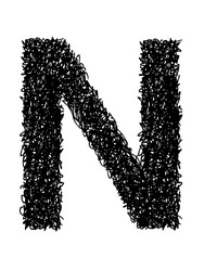 Letter n graffiti alphabet with spray lines Vector Image