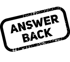 Answer back advertising sticker Royalty Free Vector Image