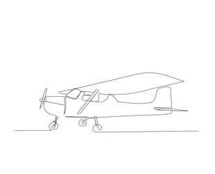 Continuous line drawing of airplane single one Vector Image