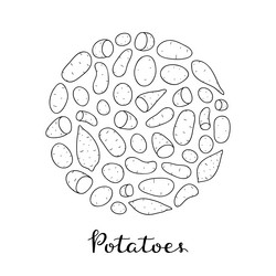 Potato Potatoes Outline Vector Images (over 7,200)