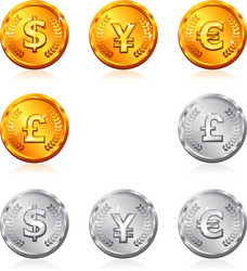 Gold coins vintage colorful seamless pattern Vector Image