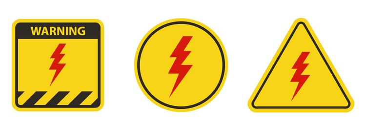 High voltage black iconhigh voltage overhead Vector Image