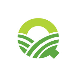 Agriculture logo on letter q concept agro farming Vector Image