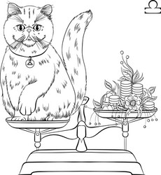 Cat zodiac color libra Royalty Free Vector Image